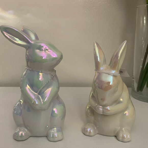 Easter Home Seasonal | Holiday | Easter Iridescent Bunny Set Bundle Of ...